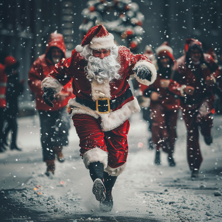 The New York City, New York, Holiday Santa Clause Run